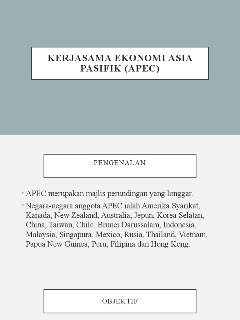 Kerjasama Ekonomi Asia Pasifik (Apec) | PDF