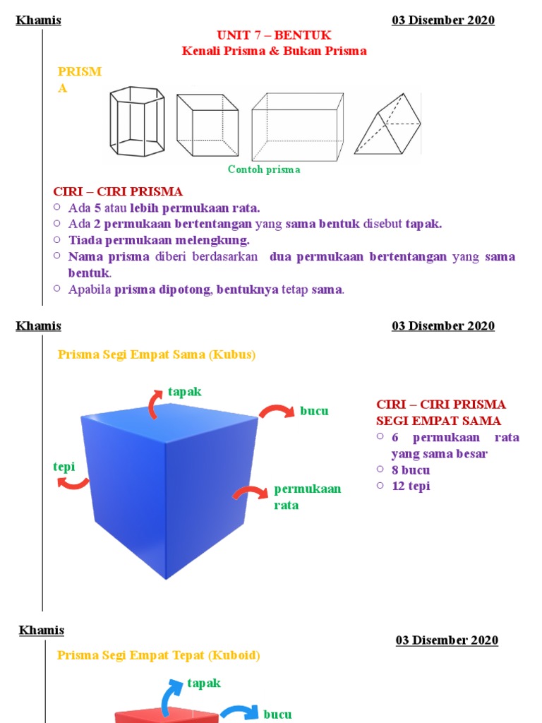 TAHUN 3 - Kenali Prisma & Bukan Prisma | PDF