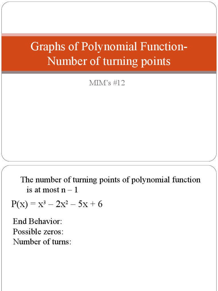 G 10 Lesson Graphs of Polynomial Function - Number of Turning Points ...