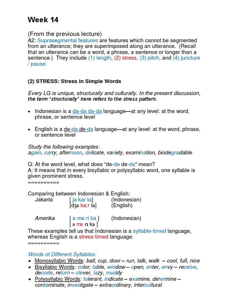Stress PDF | PDF | Stress (Linguistics) | Vowel