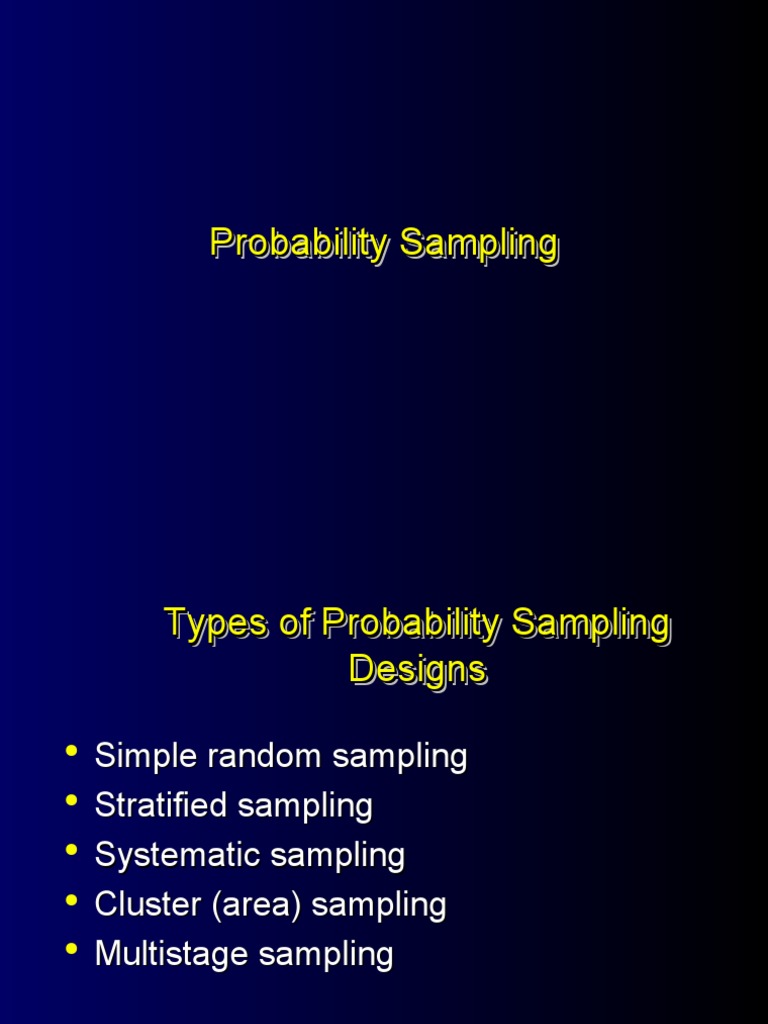 An Overview of Common Probability Sampling Designs | PDF | Stratified Sampling | Sampling ...