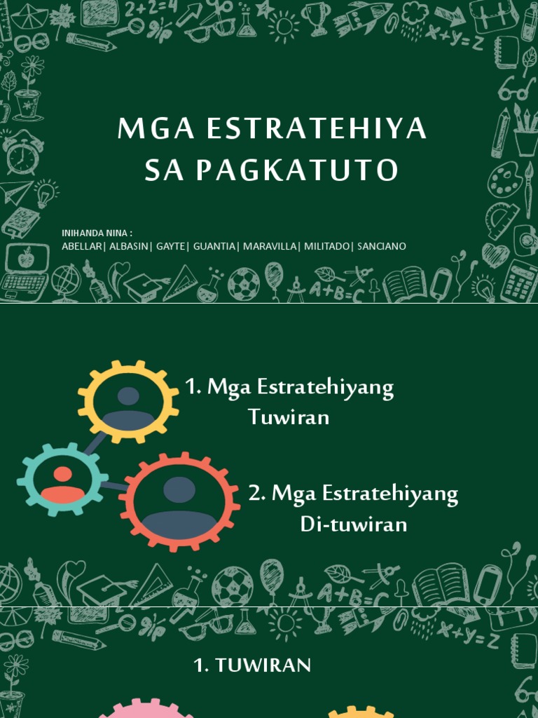 Mga Estratehiya Sa Pagkatuto | PDF