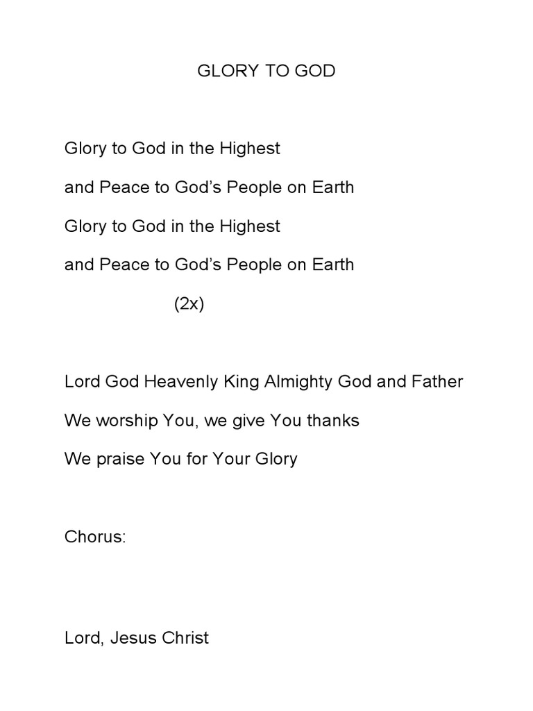 Glory To God | PDF