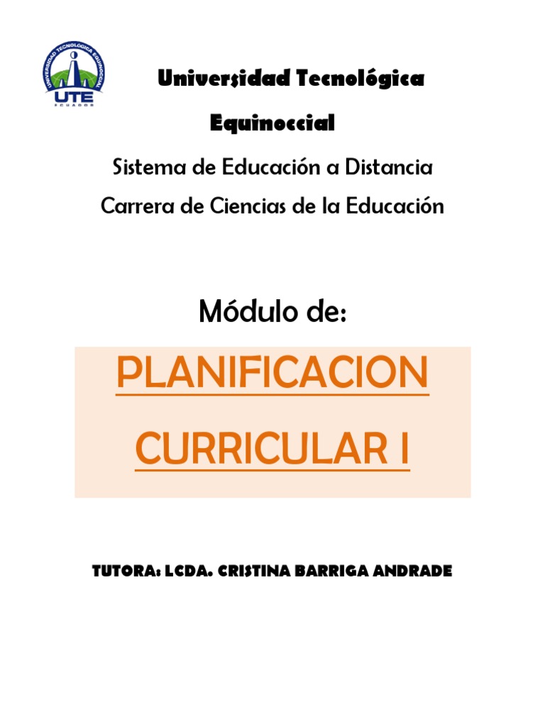 Planificacion Curricular I | PDF | Plan de estudios | Planificación