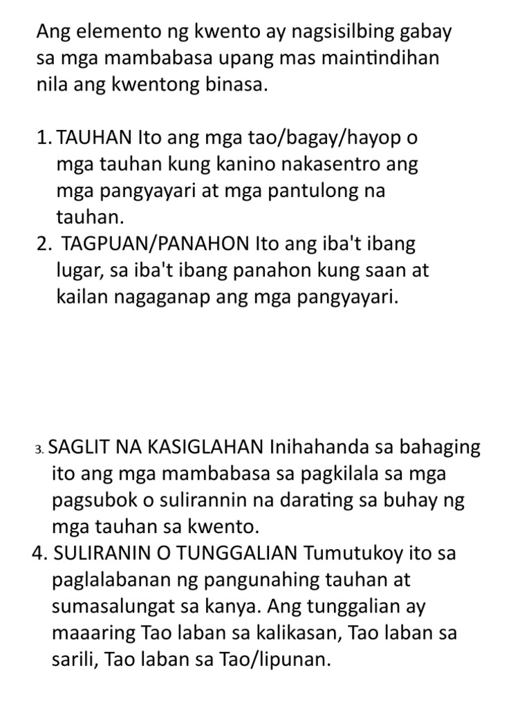 PPT Elemento NG Kwento | PDF