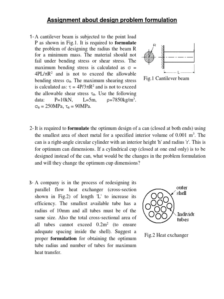 Assignment About Design Problem Formulation | PDF