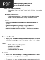 Family Nursing Problem Prioritization | PDF | Resource | Preventive ...