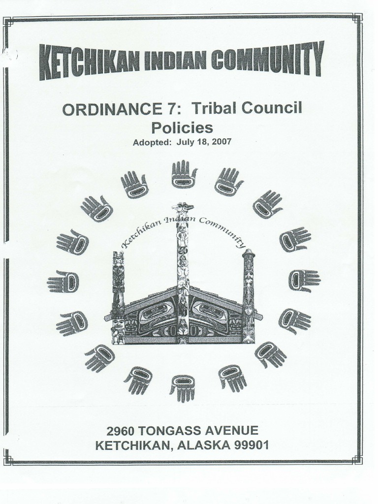 Ketchikan Indian Community Ordinance 7 Tribal Council Policies | PDF ...
