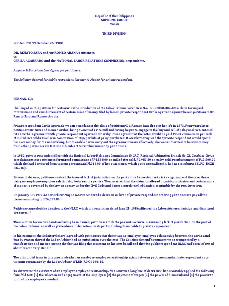 Labor Cases (EER) | PDF | Collective Bargaining | Independent Contractor