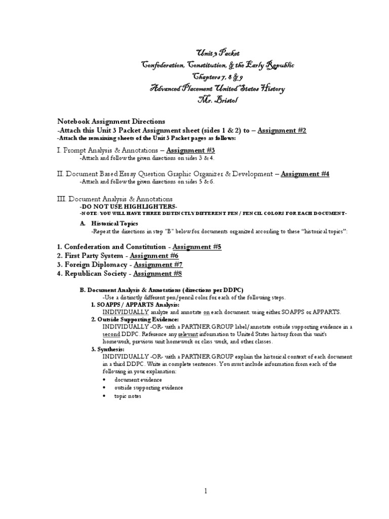 APUSH Unit 3 Packet PDF | PDF | The United States | Justice