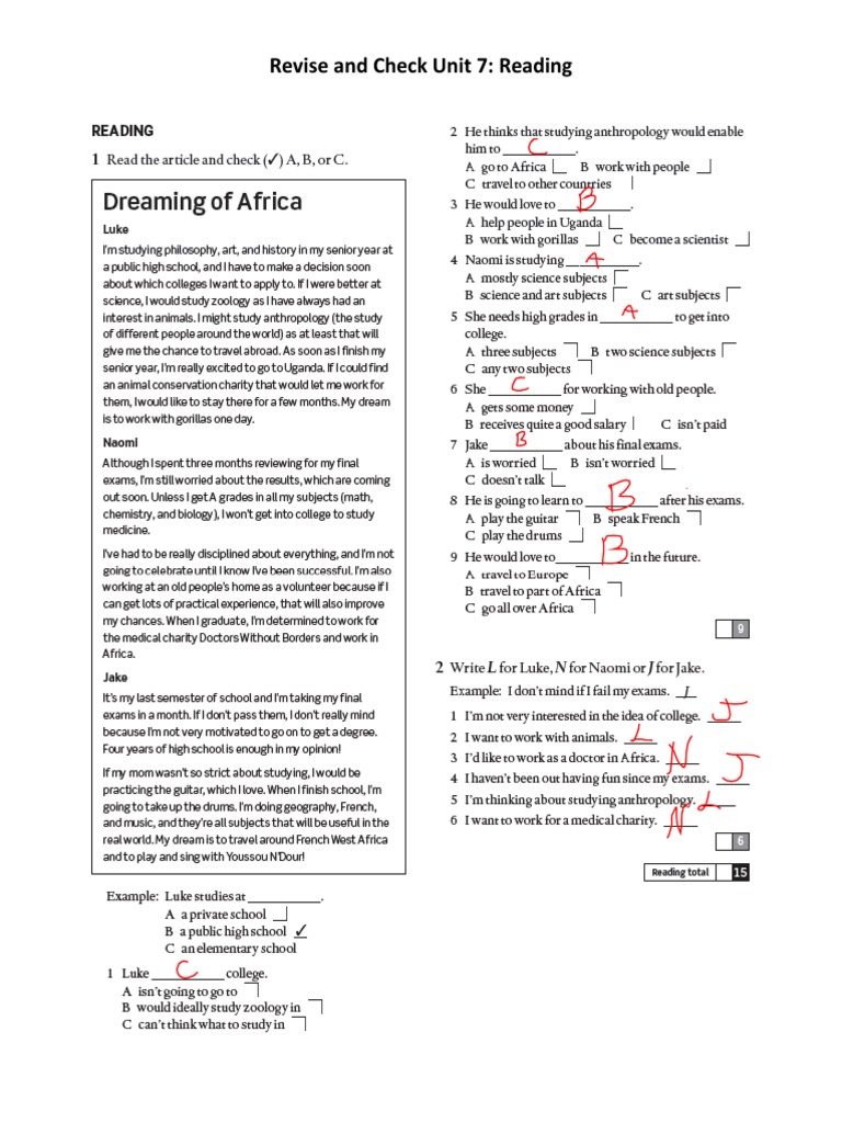 Revise and Check Unit 7: Reading | PDF