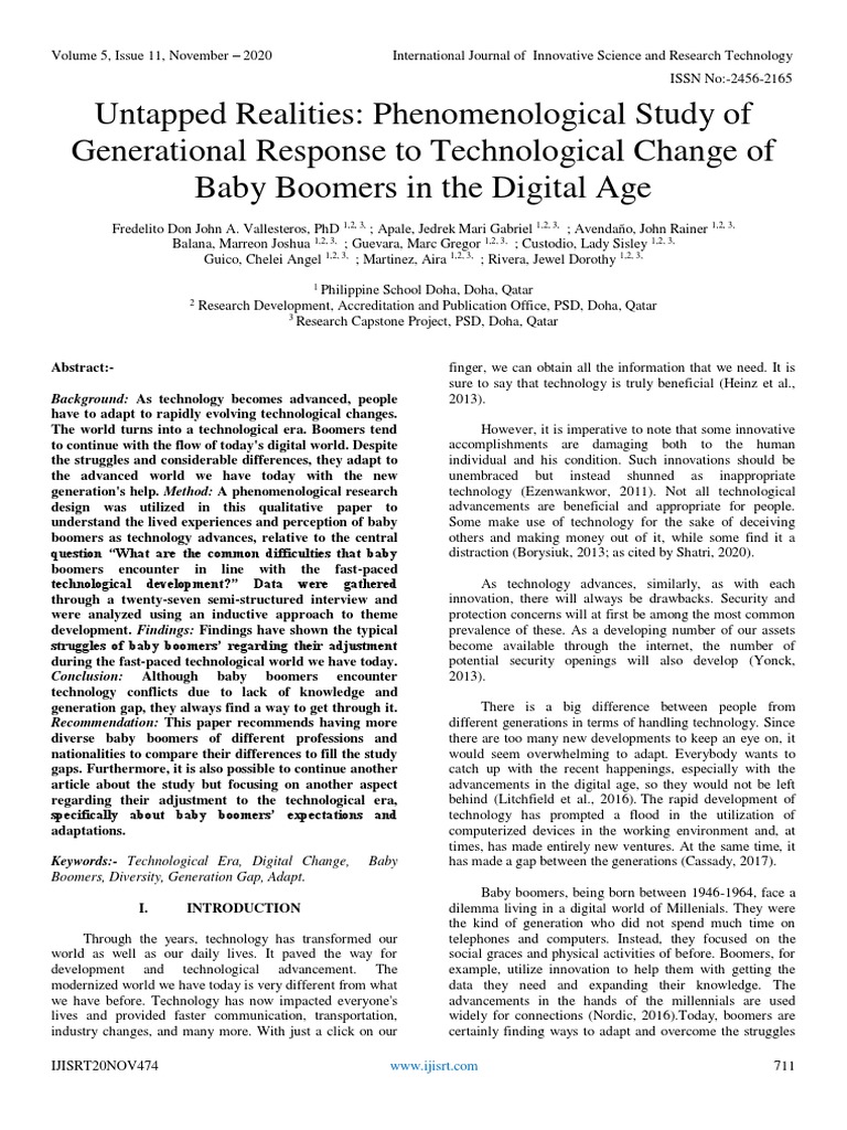 Baby Boomers' Adaptation to Technology | PDF | Qualitative Research ...