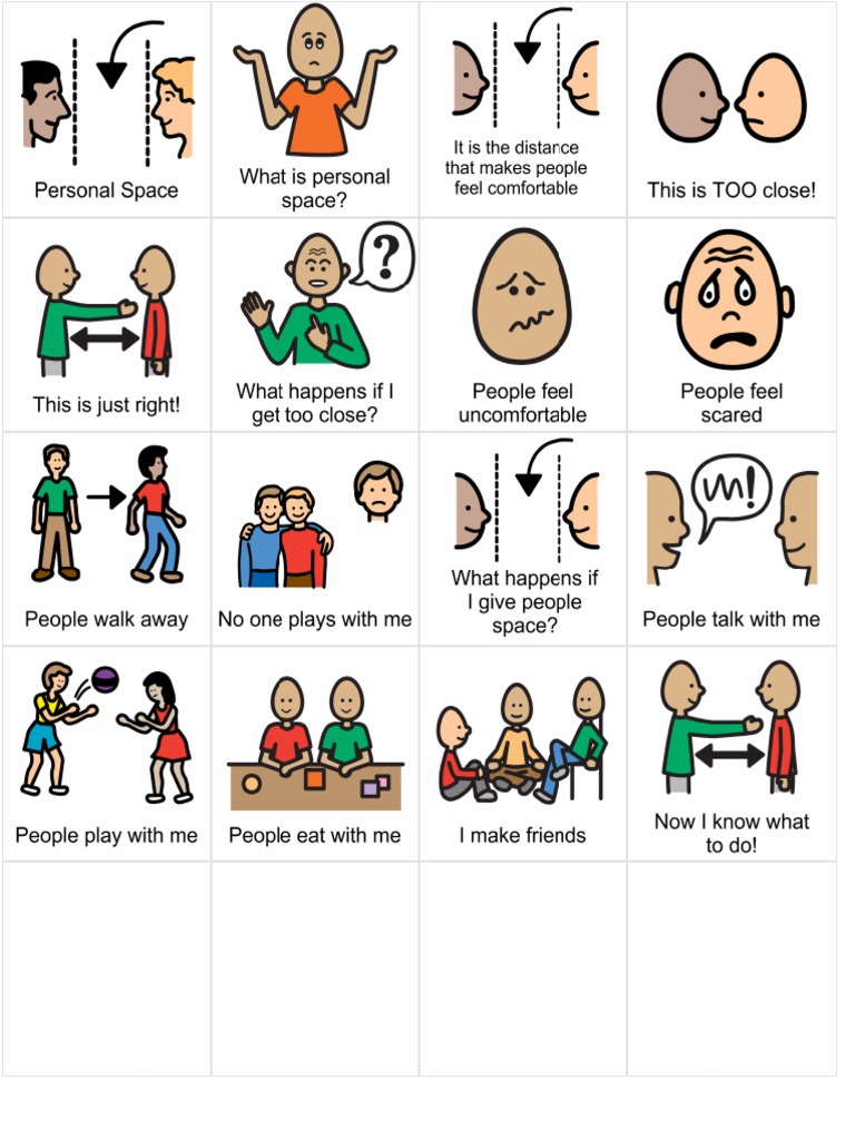 Personal Space - Social Story For Autism | PDF