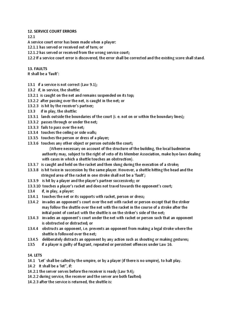 Service Court Error Faults Let and Other | PDF | Referee | Public Law