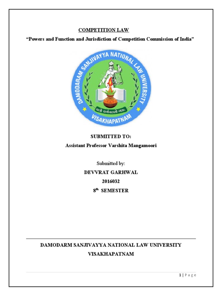 2016032-Competition Law Project | PDF | Competition Law | Competition