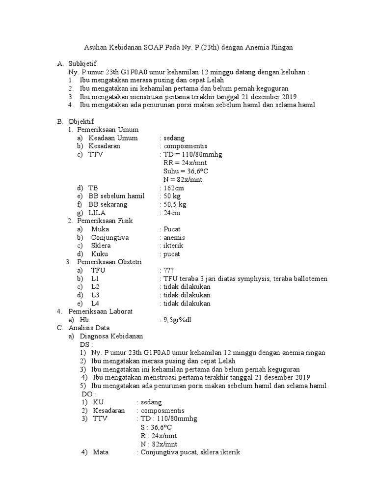 Asuhan Kebidanan SOAP | PDF