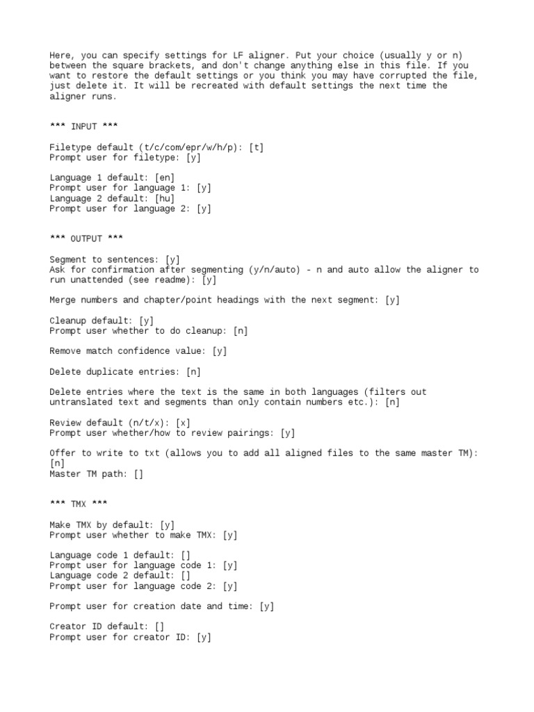 LF Aligner Setup | PDF