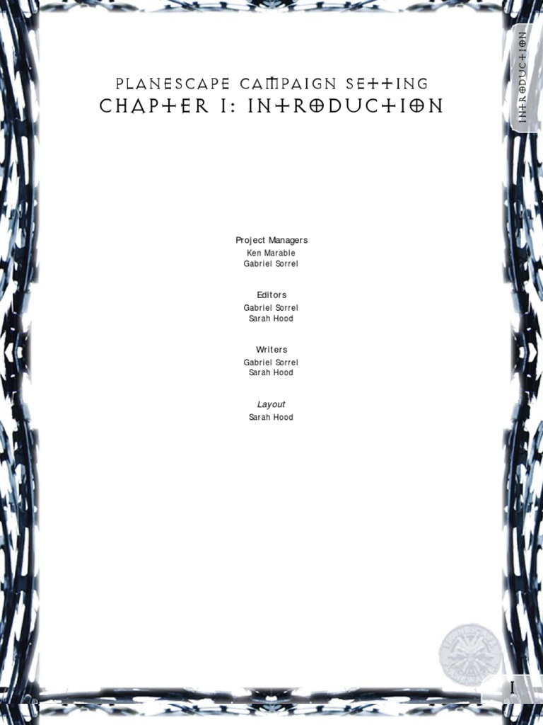Chapter 1: Introduction: Planescape Campaign Setting | PDF