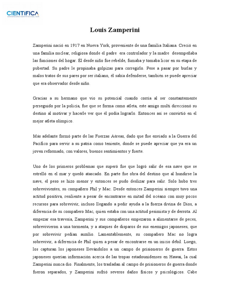 Vida y legado de Louis Zamperini | PDF | Japón | Deportes