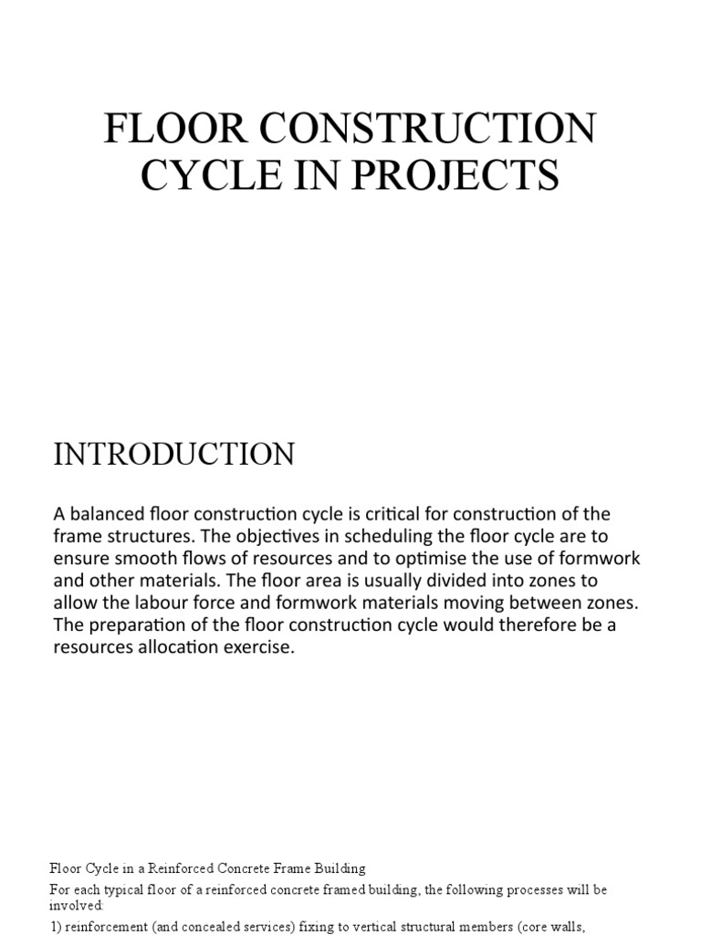 Floor Construction Cycle in High-Rise | PDF | Concrete | Economic Sectors