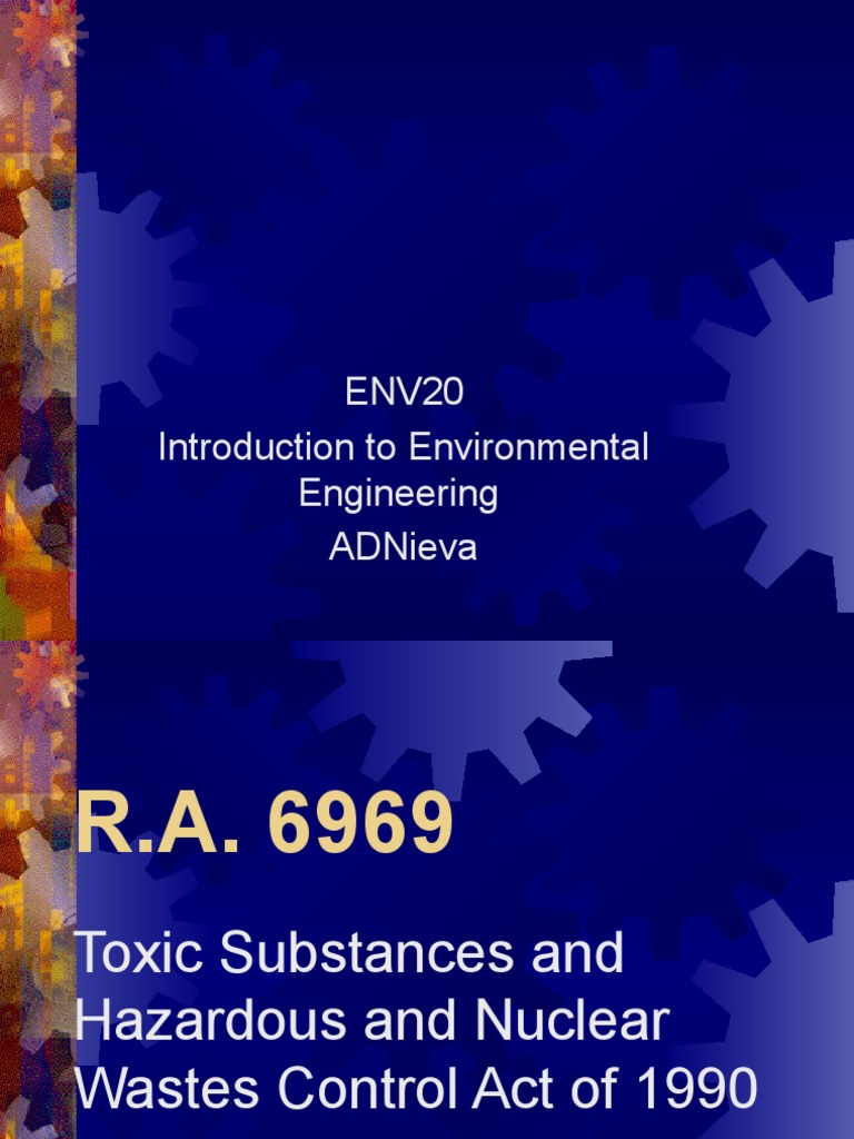 RA6969 Toxic and Hazardous Wastes Act | PDF | Hazardous Waste | Waste