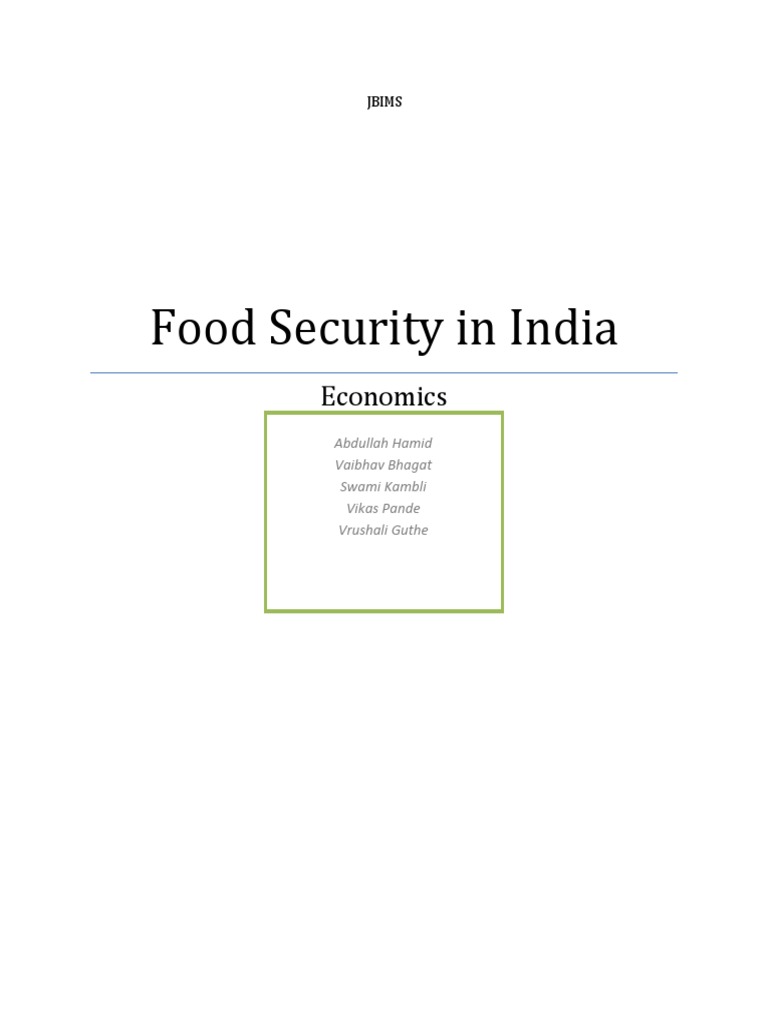 Food Security Report | PDF | Food Security | Government