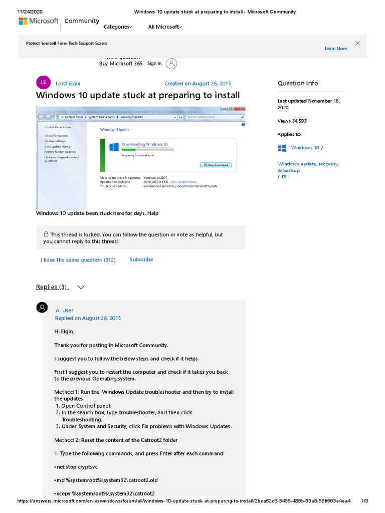 Windows 10 Update Stuck at Preparing To Install | PDF | Windows 10 ...