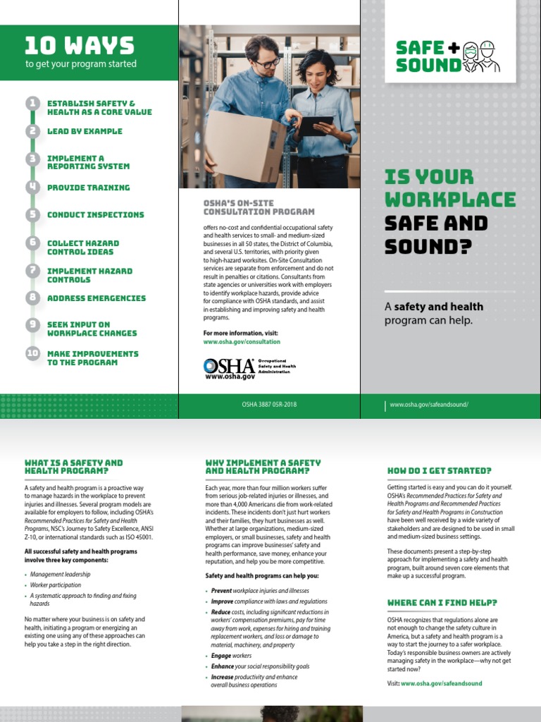 OSHA 3887-05R 2018 Safety and Health Brochure PDF | PDF | Occupational ...