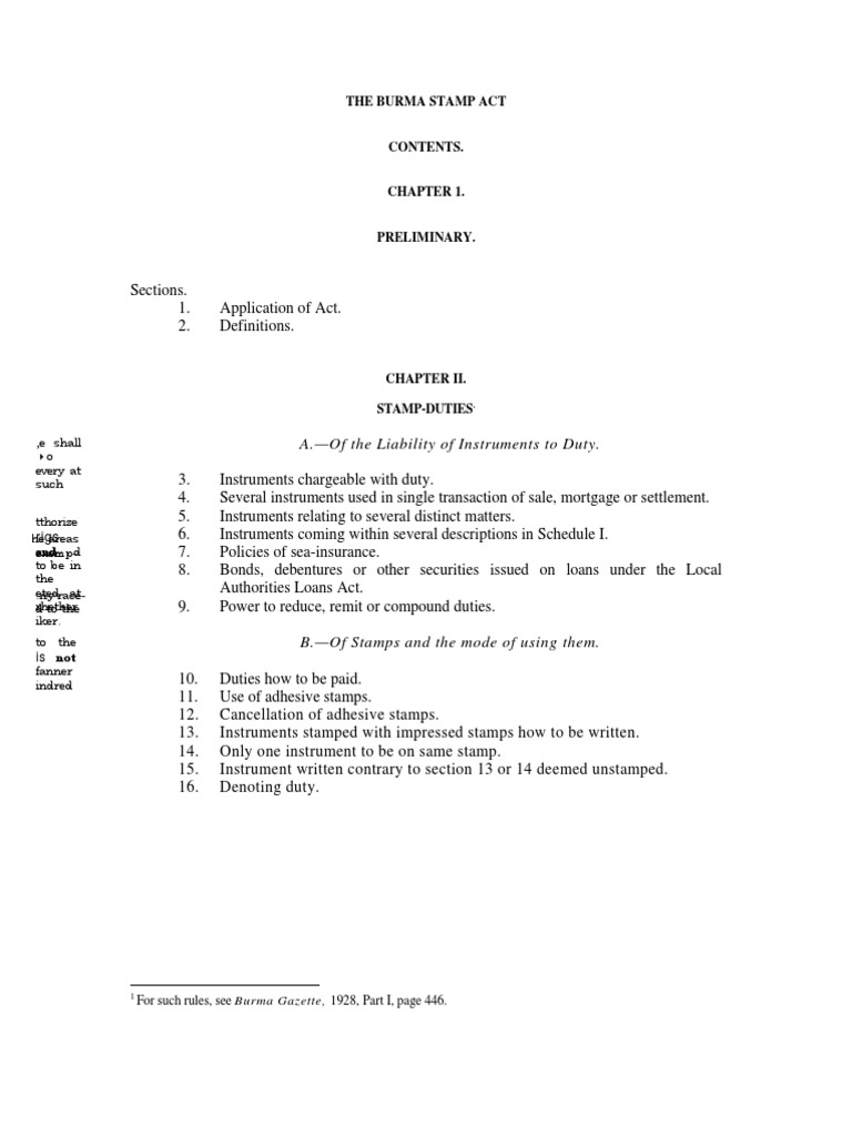 The Burma Stamp Act | PDF | Negotiable Instrument | Promissory Note