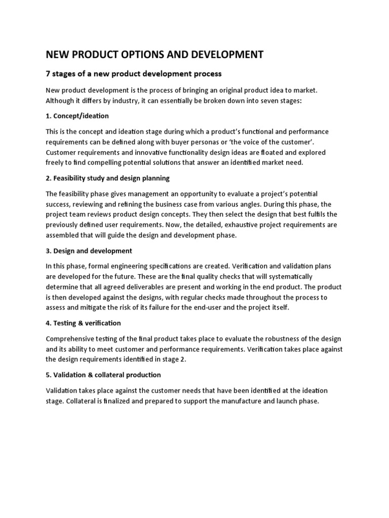 7 stages new product development process | PDF | New Product ...