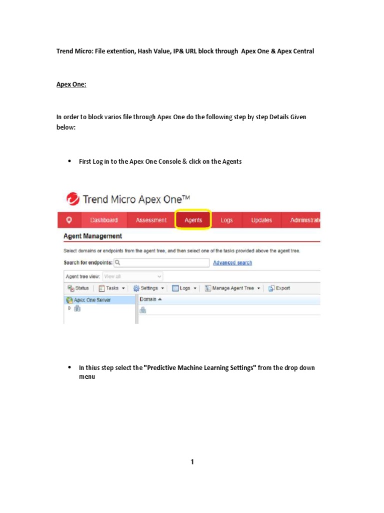 Trend Micro - File Extention, Hash Value, IP& URL Block Through Apex ...