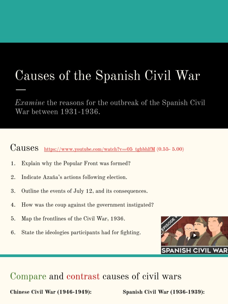 Causes of The Spanish Civil War PDF | PDF