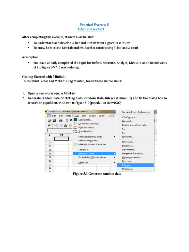 Getting Started With Minitab:: X-Bar and R Chart | PDF | Standard Deviation | Statistics