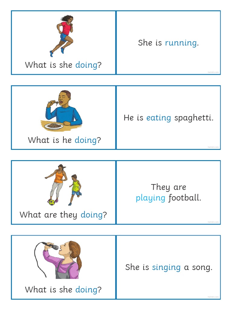 Present Continuous Matching Cards PDF | PDF