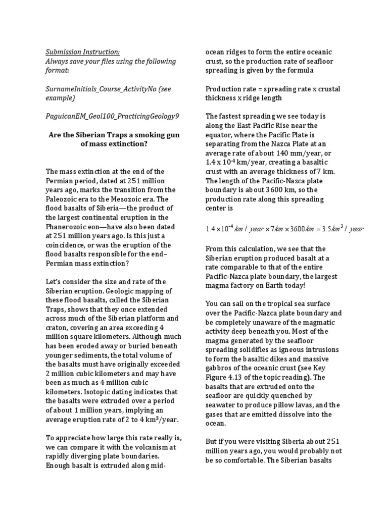 Siberian Traps | PDF | Basalt | Igneous Rock