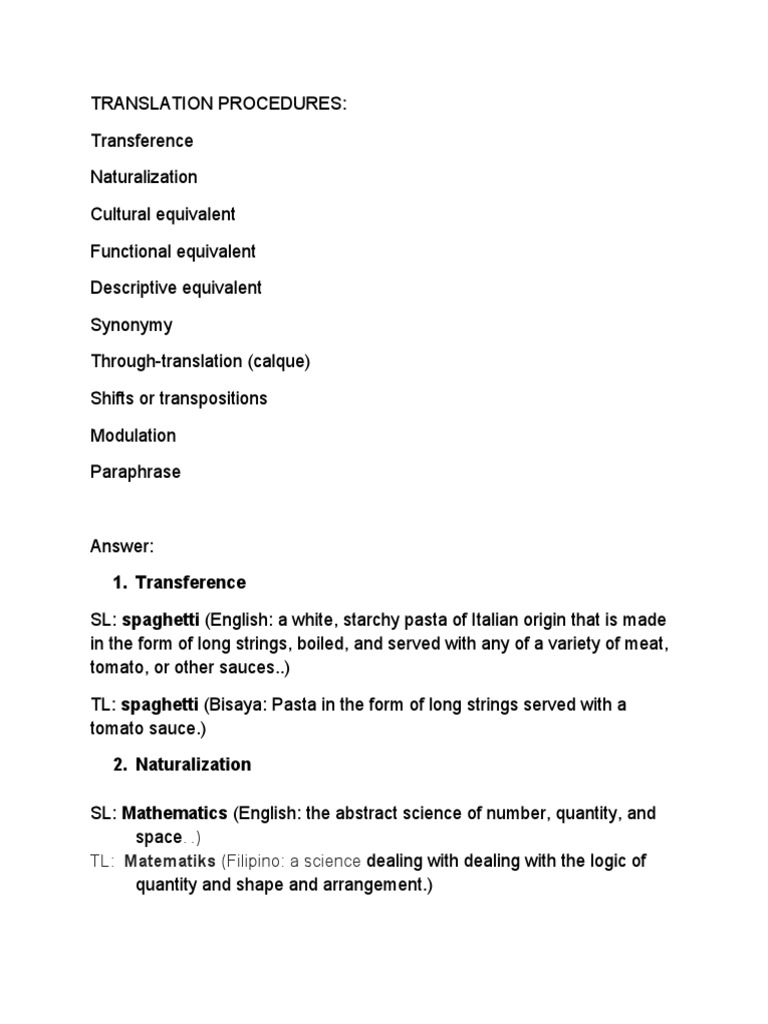 Assignment 11 Translation Procedures | PDF