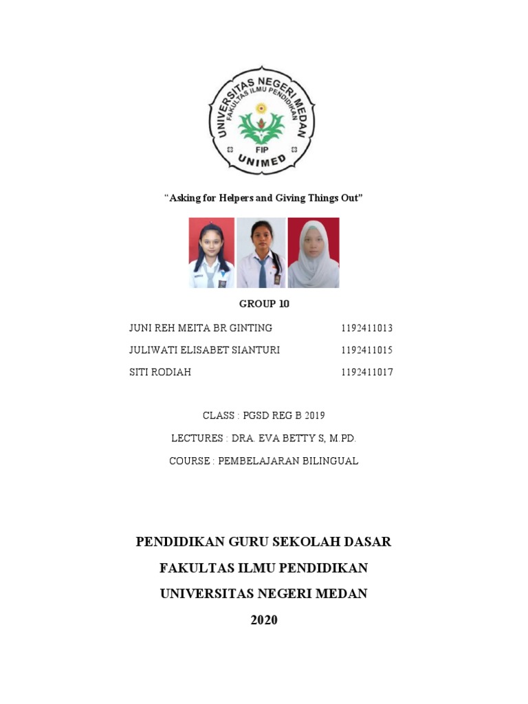 Asking For Helpers and Giving Things Out - Group 10 | PDF | Cognitive ...