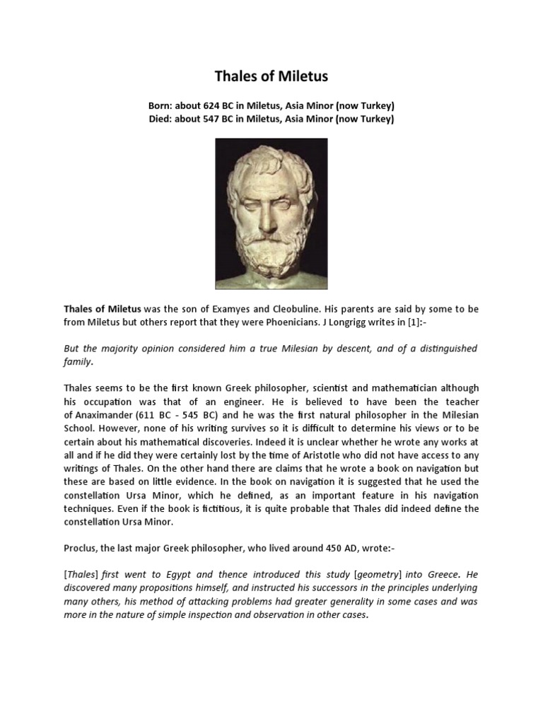 Greek Philosopher Thales