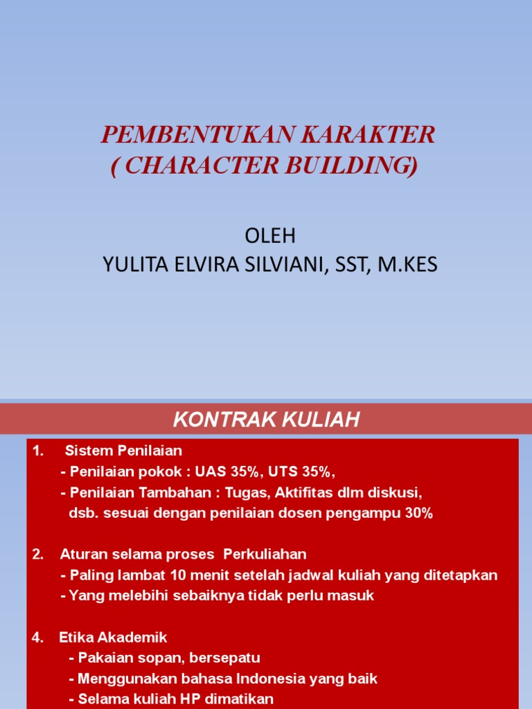 Materi Character Building 1 | PDF