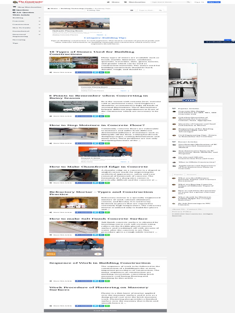 Building Tips - Civil Engineering | PDF | Concrete | Mortar (Masonry)