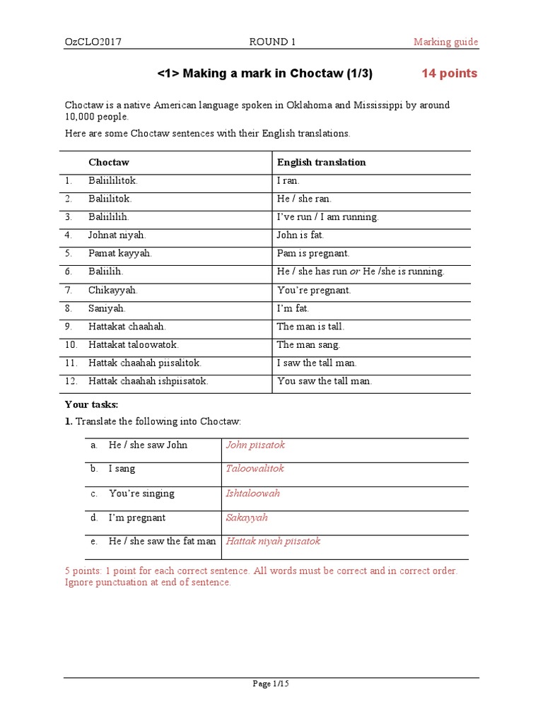 Making A Mark in Choctaw (1/3) | PDF | Egyptian Hieroglyphs | Alphabet