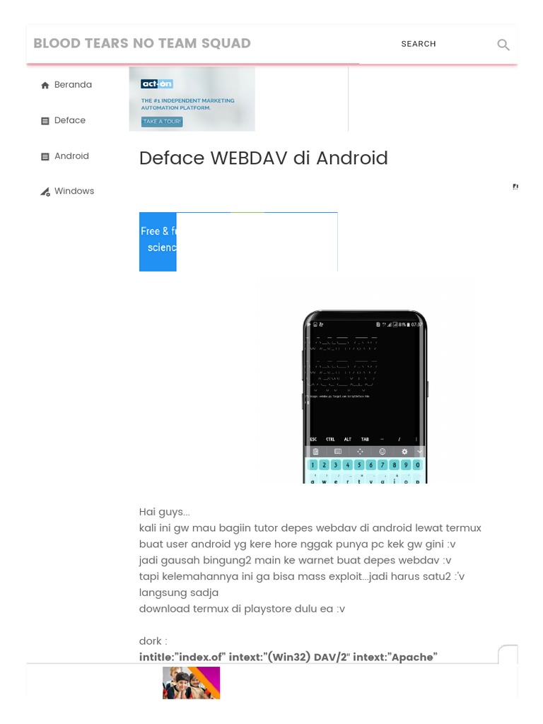 Deface WEBDAV Di Android-1 PDF | PDF | Komputer