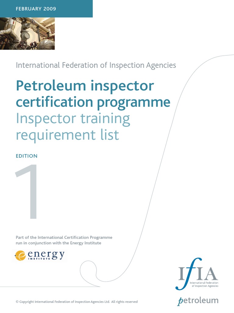 Petroleum Inspector Certification Programme: Inspector Training ...