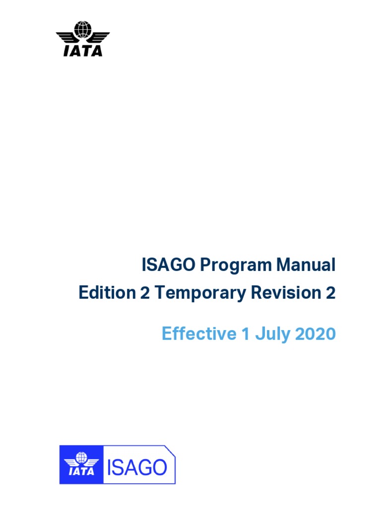 ISAGO Program Manual Edition 2 Temporary Revision 2: Effective 1 July ...