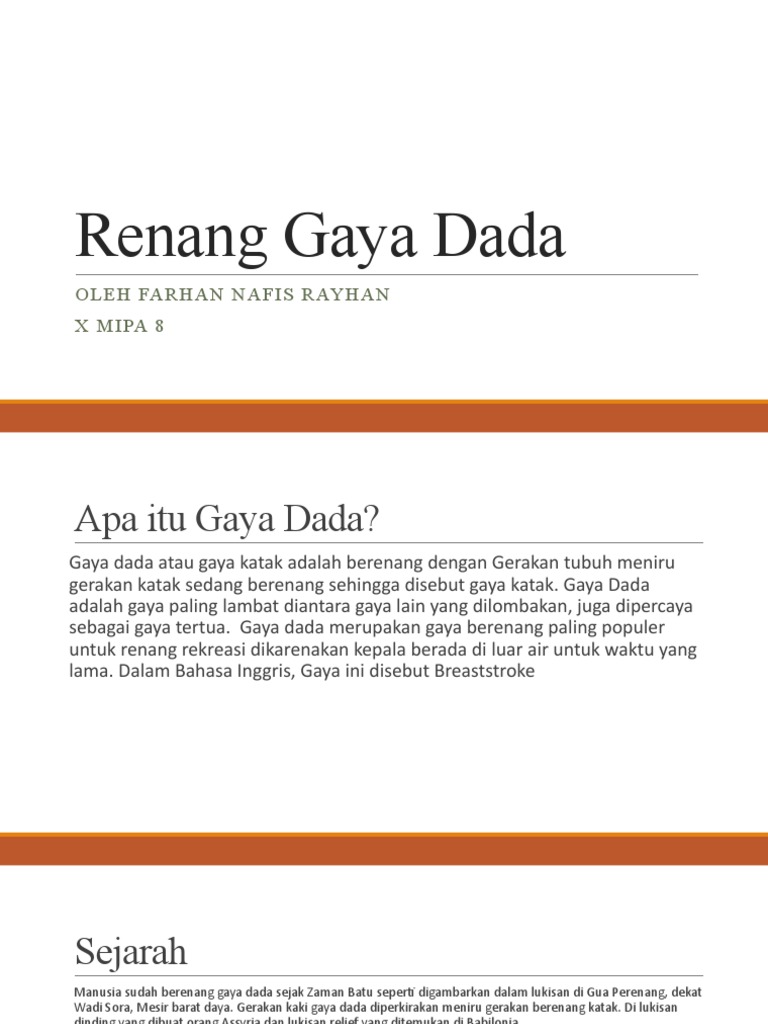 Renang Gaya Dada | PDF