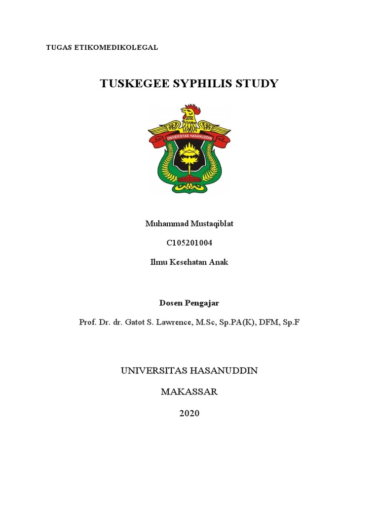 Tusjkegee Syphilis Study | PDF