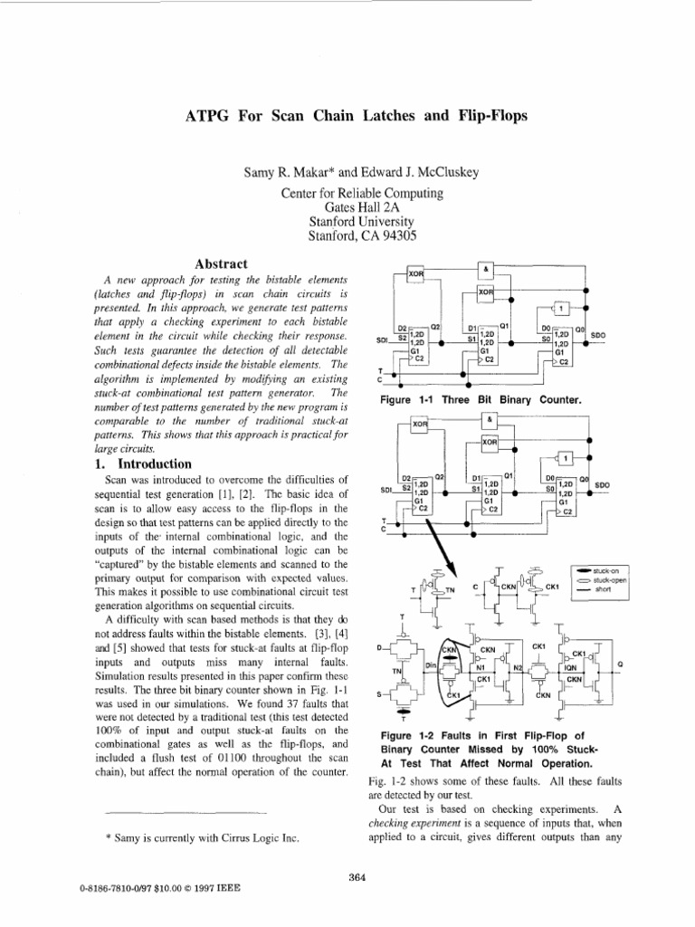 Atpg For Scan Chain Latches and Flipflops | PDF | Electronic Circuits | Electrical Circuits