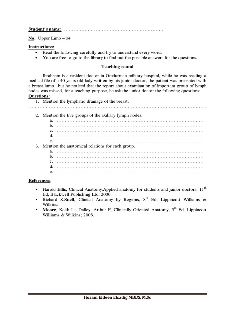 04 Axillary Lymph Nodes Examination Pdf