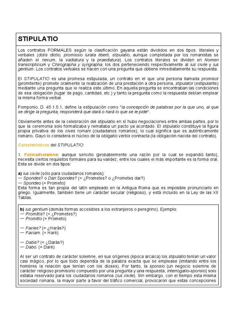 STIPULATIO | PDF | Conceptos legales | Justicia