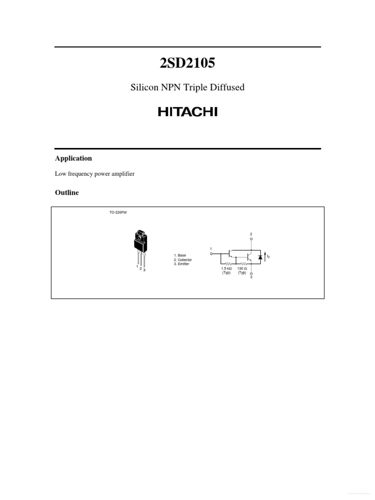 Silicon NPN Triple Diffused: Application | PDF | Bipolar Junction Transistor | Electrical Equipment